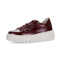 Gabor Damen Plateausneaker, Gr. 43, rot, Lackleder, gl&auml;nzend, Schuhe, Freizeitschuh, Halbschuh, Schn&uuml;rschuh mit gepolstertem Schaftrand
