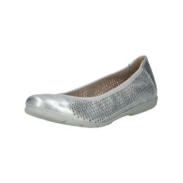 Caprice Damen Ballerina "Caprice Ballerinas Leder", Gr. 37, silber, Leder, Schuhe