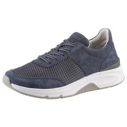Damen Keilsneaker, Gabor Rollingsoft, Gr. 36, blau, Textil, Veloursleder, unifarben, Schuhe, Freizeitschuh, Halbschuh, Schn&uuml;rschuh, Logoschriftzug an
