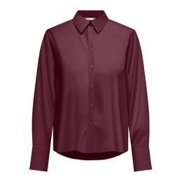 Only Damen Hemdbluse "ONLBERIT LIFE L/S SHIRT WVN", rot, Gr. S, unifarben, Web, Obermaterial: 100% Viskose, Blusen