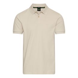 Poloshirt BOSS Green "Paul", Herren, Gr. L, beige (light beige274), Jersey, Obermaterial: 92% Baumwolle, 8% Elasthan, slim fit, hoch geschlossener Ausschnitt, eingesetzt B&uuml;ndchen kontrastfarben, Shirts, mit Polokragen