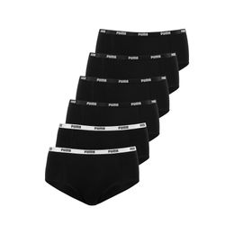 Puma Damen Panty, Gr. XS, schwarz, Obermaterial: 95% Baumwolle, 5% Elasthan, bedruckt, unifarben, Unterhosen, mit elastischem Logob&uuml;ndchen
