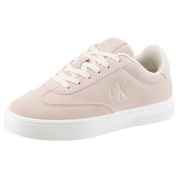 Damen Plateausneaker "CLASSIC CUPSOLE LACEUP WT WM", Calvin Klein Jeans, Gr. 40, rosa, Veloursleder, kontrastfarbene Details, Schuhe, Schnürschuh,