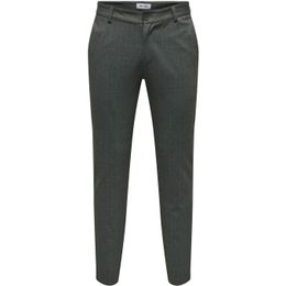 Only & Sons ONLY & SONS Herren Anzughose "ONSMARK SLIM 02093 HERRINGBONE PANT NOOS", schwarz, Gr. 29, unifarben, Web, Obermaterial: 64% Viskose, 31% Polyester,