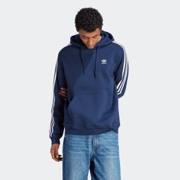 Herren Kapuzensweatshirt "3-STRIPES HOODY", blau, Gr. S, adidas originals, Obermaterial: 70% Baumwolle, 30% Polyester, Sweatshirts