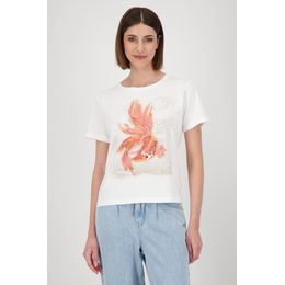 monari Damen Rundhalsshirt, rot, Gr. 42, bedruckt, gemustert, mehrfarbig, Web, Obermaterial: 50% Baumwolle, 50% Modal, Shirts, mit Frontprint und