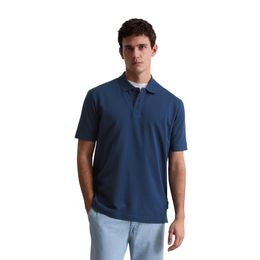Marc O'Polo MARC O'POLO Herren Poloshirt "aus Bio-Baumwoll-Mix", blau, Gr. M, unifarben, Obermaterial: 95% Baumwolle, 5% Elasthan, Shirts