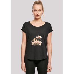 F4NT4STIC Damen T-Shirt "Vogelnest Blumen", schwarz, Gr. XS, Obermaterial: 100% Baumwolle, Shirts, Premium Qualit&auml;t