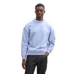 Herren Sweatshirt, blau, Gr. XL, Tom Tailor Denim, bedruckt, Sweatware, Obermaterial: 70% Baumwolle, 30% Polyester, Sweatshirts, mit Logo Print