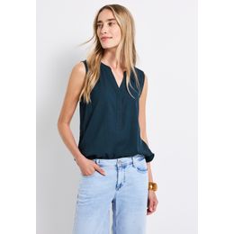 Street One Damen Blusentop, blau, Gr. 44, unifarben, Stoff, 100% Viskose, Blusen