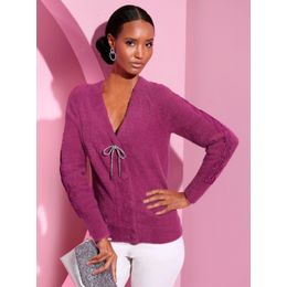Heine Damen Feinstrickjacke, Rosa, Gr. 40, Strickjacken, Material: Polyamid