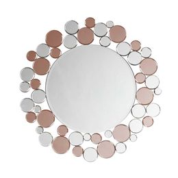 Pharao24.de Design Spiegel in Silberfarben und Rosegold rund
