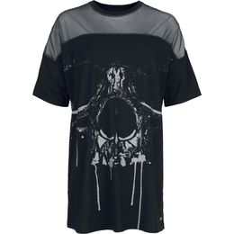 Black Premium by EMP Oversized T-Shirt with Mesh & Skullprint T-Shirt schwarz in S Q325-000680