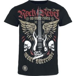 Rock Rebel by EMP Skulls & Details T-Shirt schwarz in L Q325-000735