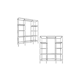Eyepower Breiter XXL Kleiderschrank Metall Regal Kleiderstange 178x148x44,5cm Faltschrank