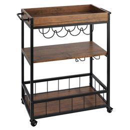 Wenko Küchenwagen "Rustico" in Walnuss - (B)80 x (H)89,5 x (T)40 cm - 41% | Regale