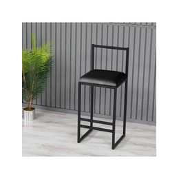 Evila Barhocker "Nordic" in Schwarz - (B)35 x (H)80 x (T)25 cm - 72% | Sitzmoebel