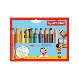 Stabilo XXL-Buntstifte "Woody 3in1" - 10 Stück - 10% | Schulzubehoer