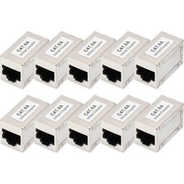 Digitus Modulare CAT6A-Kupplung, voll geschirmt RJ45 auf RJ45, 10 Stk. (Netzwerk Kupplung), Zubehör Netzwerk
