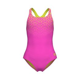 arena Sportbadeanzug Mädchen Größe 116 zitronengelb / pink