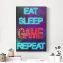 Akustik-Wechselbild Gaming Spruch Neon