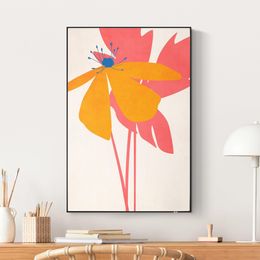 Akustik-Wechselbild Florale Sch&ouml;nheit Rosa und Orange