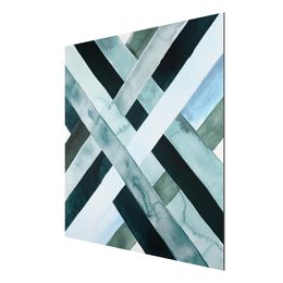Bilderwelten Alu Dibond Outdoor Bild originell grau Abstrakt Aquarell - Aquarellgeflecht - Deko Wohnzimmer Schlafzimmer
