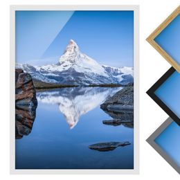 Bilderwelten Bild mit Rahmen Stellisee vor dem Matterhorn
