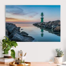 Bilderwelten Akustikbild Sunset at the Lighthouse