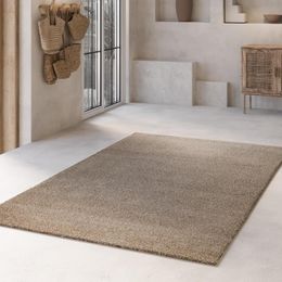 Wecon home Basics Hochflor-Teppich &raquo;Nova&laquo; quadratisch 25 mm H&ouml;he Shaggy, gewebt, L&auml;ufer, robust, Wohnzimmer, Schlafzimmer beige Polyester