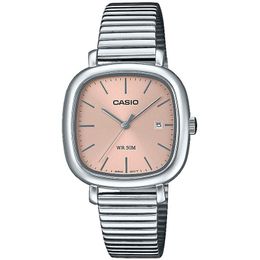 CASIO TIMELESS COLLECTION Quarzuhr Armbanduhr, Damenuhr, Herrenuhr, Edelstahlarmband, analog, Tag edelstahlfarben-rosé Zeitlos schöne Armbanduhr