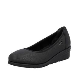 Rieker Keilpumps Ballerina, Schlupfschuh, Slipper mit leichter Struktur im Obermaterial schwarz 36 36 Keilpumps im schlichten Design, schmale Form