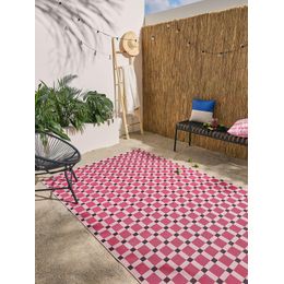 benuta Pop In- & Outdoor-Läufer Jovis Pink 80x165 cm - Teppich für Balkon, Terrasse & Garten