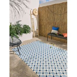 benuta Pop Jovis Blau 80x165 cm - Moderner Kurzflor-Teppich für Wohnzimmer