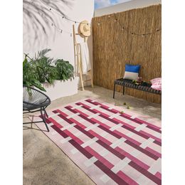 benuta Pop In- & Outdoor-Teppich Jovis Pink 80x165 cm - Teppich f&uuml;r Balkon, Terrasse & Garten