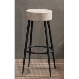 Pharao24.de Barhocker in Beige und Schwarz modern (2er Set)
