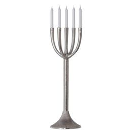Pharao24.de Metall Kerzenhalter Silber aus Aluminium modernem Design (2er Set)