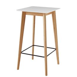 Pharao24.de Partytisch Skandi Design in Weiß und Eiche 110 cm hoch