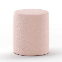Pharao24.de Beistellhocker rosa aus Boucle Skandi Design