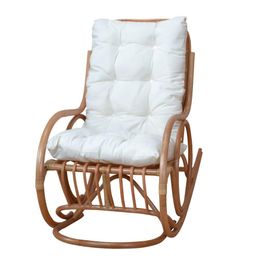 Pharao24.de Rattan Schaukelsessel aus Rattan Honigfarben