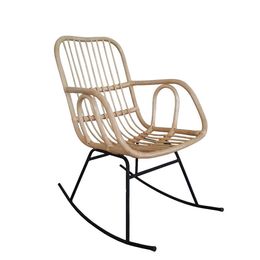 Pharao24.de Schaukelstuhl aus Rattan Landhausstil