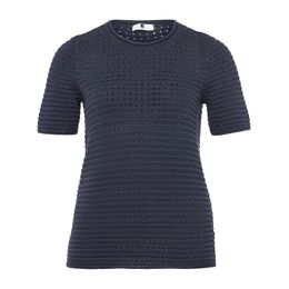 Anna Aura - Rundhals-Pullover mit 1/2-Arm, blau, Gr. 48 / XL - Baumwolle
