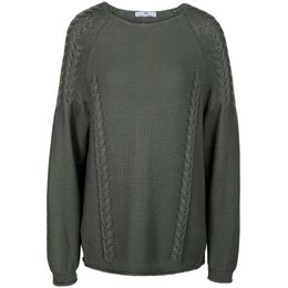 Peter Hahn - Rundhals-Pullover, gr&uuml;n, Gr. 38 / S - Baumwolle