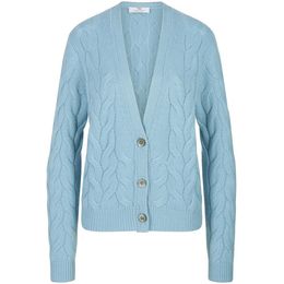 Peter Hahn - Strickjacke, blau, Gr. 42 / M - Kaschmir