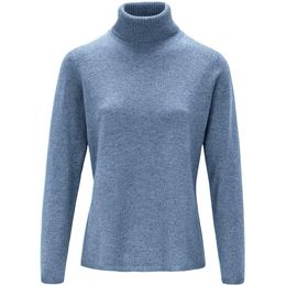 Peter Hahn - Rollkragen-Pullover aus Schurwolle und Kaschmir, blau, Gr. 36 / S - Schurwolle