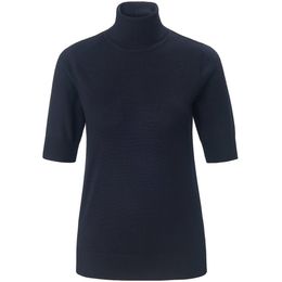 Peter Hahn - Rollkragen-Pullover, blau, Gr. 44 / L - Schurwolle