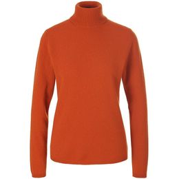 Peter Hahn - Rollkragen-Pullover aus Schurwolle und Kaschmir, orange, Gr. 44 / L - Schurwolle