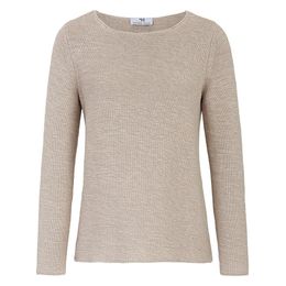 Peter Hahn - Rundhals-Pullover, beige, Gr. 42 / M - Baumwolle