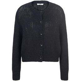 Peter Hahn - Strickjacke mit &uuml;berschnittener Schulter, schwarz, Gr. 46 / L - Wolle