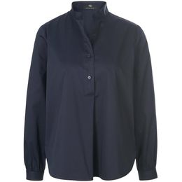 Peter Hahn - Bluse mit Stehkragen, blau, Gr. 48 / XL - Baumwolle